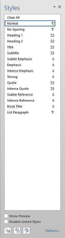 Managing Word Styles